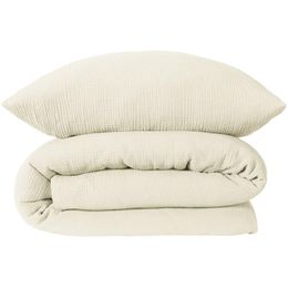 Schiesser Bettw&auml;sche &raquo;Molly aus supersofter Musselin-Qualit&auml;t in gedeckten Farben&laquo; 2 Stk. Made in Green wei&szlig; Musselin, Obermaterial: 100% Baumwolle B/L: 135cm x