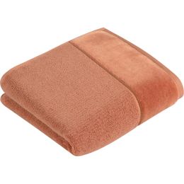 Vossen Handtuch &raquo;Pure&laquo; Baumwolle & VEGAN, mit eleganter Veloursbord&uuml;re braun Webfrottier, Obermaterial: 100% Baumwolle B/L: 50cmx100cm, 2 Stk., Webfrottier