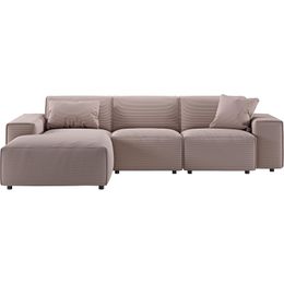 Home Affaire Ecksofa &raquo;Glimminge L-Form auch in Breitcord, Feincord + Easy care-Bezug,&laquo; Breite 264, Zierkissen rosa 12% Polyaxryl, 88% Polyester B/H/T: