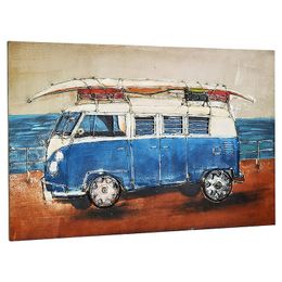 Locker Wanddekoobjekt &raquo;Metallbild 3D BEACH BULLY&laquo; blau Metall B/H/T: 108cm x 72cm x 3cm