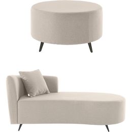 Home Affaire Recamiere &raquo;Hulby&laquo; wahlweise mit und ohne Hocker und Armlehne links oder rechts beige 100% Polyester B/H/T: 182cm x 82cm x 90cm, Struktur 