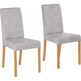 Home Affaire 4-Fu&szlig;stuhl &raquo;Bologna&laquo; (Set) 4 Stk.Gestell aus Massivholz grau Holzwerkstoff, Massivholz B/H/T: 44cm x 91cm x 56cm, 4 Stk., Microfaser