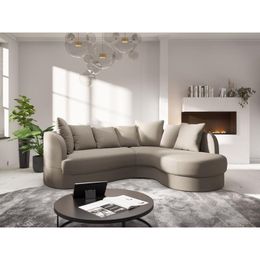 Sit & More sit&more Ecksofa &raquo;Samba L-Form&laquo; moderne organische Form, inkl. 7 loser R&uuml;ckenkissen grau 95% Polyester, 5% Polyamid B/H/T: 245cm x 76cm x 227cm, 