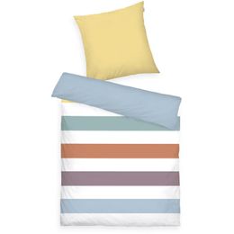 Tom Tailor HOME Bettw&auml;sche &raquo;COLORED STRIPES in Gr. 135x200cm, 155x220cm, 200x220cm oder 100x135cm&laquo; 2 Stk. new bedroom, gewebtes Label bunt Renforc&eacute;, 