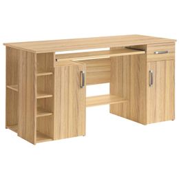 VOGL M&ouml;belfabrik Schreibtisch &raquo;Tim mit seitlich offenen F&auml;chern & Tastaturauszug,&laquo; Druckerablage, 1 Schublade, Breite 138 cm, Made in Germany beige B/