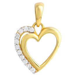 Firetti Herzanh&auml;nger &raquo;Schmuck Geschenk Gold 333 Herz&laquo; mit Zirkonia (synth.) wei&szlig; Gelbgold 333, 1,16 g