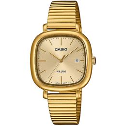 Casio Timeless Collection Unisex CASIO TIMELESS COLLECTION Quarzuhr Armbanduhr, Damenuhr, Herrenuhr, Edelstahlarmband, analog, Tag gold Einheitsgr&ouml;&szlig;e