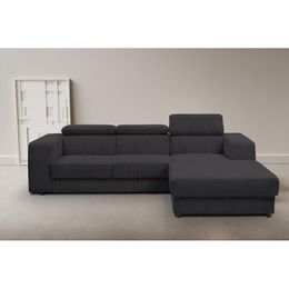 WERK2 Ecksofa &raquo;Cherry 270 x 192 cm modern und bequem&laquo; Cord, L-Form, XXL, Schlaffunktion, Bettkasten grau 90% Polyester, 10% Nylon B/H/T: 270cm x 76cm 