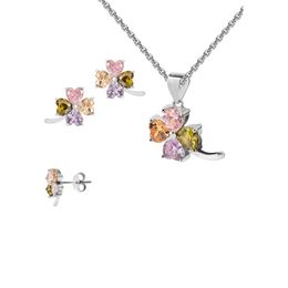 Firetti Damen Ohrring und Ketten Set &raquo;Multipack Schmuck Geschenk Silber 925 Halskette Ohrstecker Regenbogen&laquo; (Set, 4 Stk. tlg.) Made in Germany - mit 