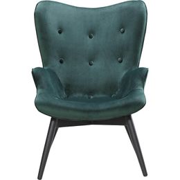 Salesfever Sessel &raquo;Komfortabler Relaxsessel zum Entspannen&laquo; 1 Stk. tlg. Zierkn&ouml;pfe in der R&uuml;ckenlehne gr&uuml;n 100% Polyester Samtoptik, Gr&uuml;n,Samtoptik, B