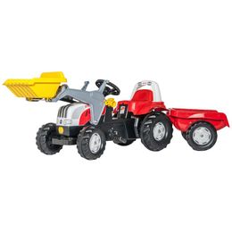 Rolly Toys Tretfahrzeug &raquo;rollyKid, Steyr CVT 6165&laquo; Traktor mit Trailer und Lader rot Einheitsgr&ouml;&szlig;e Tretfahrzeug
