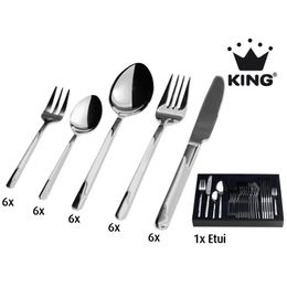 King Besteck-Set &raquo;&raquo;HMC&laquo;&laquo; 2,5 mm, Edelstahl 18/0, inkl. Besteck-Etui, f&uuml;r 6 Personen Edelstahl 18/0 31