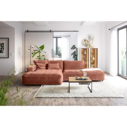 Musterring Ecksofa &raquo;Lucia modern und bequem, Breite 330cm, L-Form&laquo; verschiedene Farben, gro&szlig;er Longchair mit Armlehne, B330 x T190 cm braun 100% Polyester B/H/T: