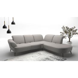 Sit & More sit&more Ecksofa &raquo;Dance, L-Form, inkl. Sitztiefenverstellung&laquo; inkl. Click&Seat, optional mit Kopfteilverstellung grau 95%Polyester 5%Polyamid B/H/T: 
