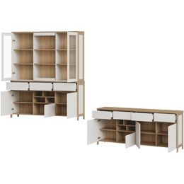 Home Affaire Wohnwand &raquo;Stranda, moderne Anbauwand, Komplettset im Scandi-Style&laquo; 2 Stk. tlg. wei&szlig; Holzwerkstoff B/H/T: 193cmcm
