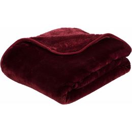 G&ouml;zze Wohndecke &raquo;Premium Cashmere Feeling&laquo; mit premium Cashmere Feeling, Kuscheldecke rot Polyester B/L: 180cm x 220cm