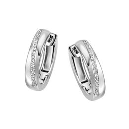 Firetti Damen Paar Creolen &raquo;Schmuck Geschenk Silber 925 Ohrschmuck glitzernd&laquo; mit Zirkonia (synth.) silber 14,2mm, Silber 925 (Sterlingsilber)