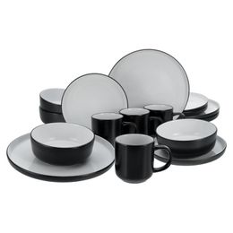 Creatable Kombiservice &raquo;Nordic Cool Black, Kombi-Set 16-tlg&laquo; Scandi-Style bunt Steinzeug 16 Stk.