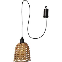 Parforce Traditional Hunting Dekolicht &raquo;Au&szlig;endekoration Twine&laquo; LED-Board 1 Stk. Warmwei&szlig; Rattan-Optik in PE-Material, warmwei&szlig;es Filament-Licht, 6/18-h-Timer 1, &Oslash; 15cm H: 15cm, 1 