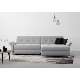Home Affaire Ecksofa &raquo;Maredo L-Form&laquo; Federkern, wahlweise auch mit Kopfteil- und Armlehnverstellung grau 100% Polyester B/H/T: 284cm x 89cm x 179cm, 