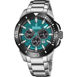 Festina Herren Chronograph &raquo;Chrono Bike&laquo; Armbanduhr, Quarzuhr, Herrenuhr, Stoppfunktion, Edelstahlarmband silber Einheitsgr&ouml;&szlig;e