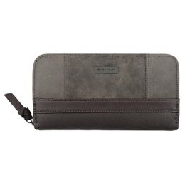 Tom Tailor Damen Tom Tailor Geldb&ouml;rse &raquo;Juna&laquo; aus soft genarbtem ledrigen Material mit gl&auml;nzenden Metall-Accessoires grau Einheitsgr&ouml;&szlig;e