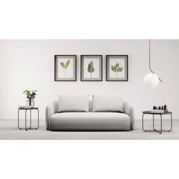 Trendmanufaktur 3-Sitzer &raquo;Shawn Designsofa, elegant geschwungen Armlehnen, bequem&laquo; organischer Form, mit hochwertigem Bezug grau 100% Polyester B/H/T: