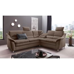 OTTO home Ecksofa &raquo;Cardoso L-Form&laquo; Federkern, wahlweise mit Bett, Schubkasten, teilweise Relaxfunktion braun Luxus-Microfaser Lederoptik (100% 