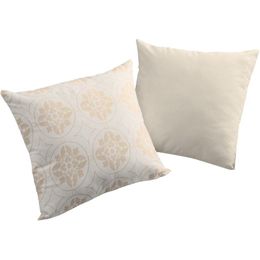 Adam Dekokissen &raquo;Romantic Puligny A&laquo; mit gro&szlig;en Ornamenten, Wendekissenh&uuml;lle ohne F&uuml;llung, 1 St&uuml;ck beige Baumwolle B/L: 40cm x 40cm, 1 Stk.
