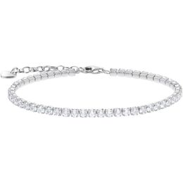 Thomas Sabo Damen Thomas Sabo Tennisarmband &raquo;wei&szlig; oder schwarz&laquo; mit Zirkonia (synth.) bunt 21, Silber 925 (recycelt)