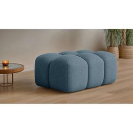 OTTO home Polsterhocker &raquo;KALLIE Sitzhocker, Bubble-Optik, Ma&szlig;e B/T/H: 90/60/44 cm&laquo; moderne Steppung, hoher Sitzkomfort und modernes Design blau 100% 