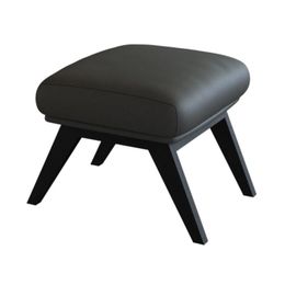 FLEXLUX Polsterhocker &raquo;Adria&laquo; Fu&szlig; schwarz, Fu&szlig;hocker f&uuml;r Ohrensessel grau 100% Echteder B/H/T: 54cm x 41cm x 41cm, Echtleder