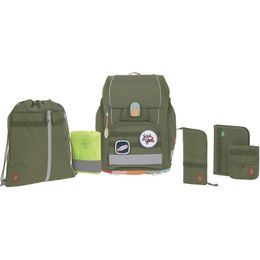 L&auml;ssig L&auml;ssig Damen L&Auml;SSIG Schulranzen &raquo;Unique, Boxy, Olive&laquo; Reflektoren PETA-approved vegan; aus recyceltem Material gr&uuml;n B/H/T: 30cm x 41,5cm x 25cm