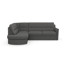 Sit & More sit&more Ecksofa &raquo;Panini L-Form&laquo; wahlweise mit Schlaffunktion und Bettkasten grau B/H/T: 243cm x 87cm x 175cm, Luxus-Microfaser Paris, Ottomane links,