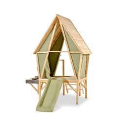 EXIT Spielhaus &raquo;Yuki 350 m.Rutsche+K&uuml;che&laquo; braun Holz Einheitsgr&ouml;&szlig;e