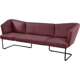 K+w Komfort & Wohnen K+W Komfort & Wohnen Polsterbank &raquo;Mikkado Tube&laquo; in abgerundeter Form, Rundrohrkufe lang, in 2 Breiten 192 oder 242 cm rot Holzwerkstoff, Metall B/H/T: