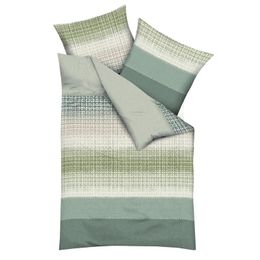 Kaeppel Bettw&auml;sche &raquo;Quinto&laquo; 2 Stk. gr&uuml;n Mako-Satin, Obermaterial: 100% Baumwolle B/L: 135cm x 200cm, 1 Stk., 1 Stk., Mako-Satin, B/L: 80cm x 80cm, 2 Stk.