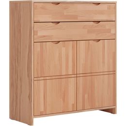 OTTO home Highboard &raquo;Maximus: 3 ger&auml;umige F&auml;cher, 2 Softclose Schubladen,Hochwertig,Zeitlos&laquo; B/T/H: 96/38/107cm, Massivzholz Fronten&Oberdeckel, 