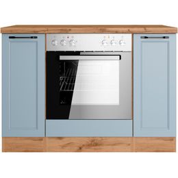 KOCHSTATION Herdumbauschrank &raquo;KS-Lana&laquo; Breite 120 cm blau Holzwerkstoff, MDF wotaneiche, B/H/T: 120cm x 86cm x 60cm