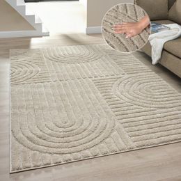 OTTO home Teppich &raquo;Jonne, Boho-Design, Scandi, Designteppich&laquo; rechteckig 20 mm H&ouml;he Hoch-Tief, 3D Optik, skandinavischer Stil, Wohnzimmer, 