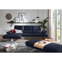 W.Schillig Ecksofa &raquo;broadway, Designsofa mit tollem Sitzkomfort, L-Form&laquo; Sitztiefenverstellung, Kopfteil- & Seitenteilverstellung, Breite 291cm blau 