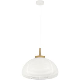 Eglo H&auml;ngeleuchte &raquo;Summerhill H&auml;ngelampe 1-fach, Japan-Stil, Metall, Holz und Papier, E27&laquo; E27 1 Stk. H&auml;ngeleuchte - H110 x &Oslash;55 cm - wei&szlig;, braun - 