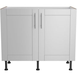 KOCHSTATION Sp&uuml;lenschrank &raquo;KS-Ahus&laquo; Breite 100 cm grau wildeiche Nachbildung, B/H/T: 100cm x 87cm x 58,4cm, T&uuml;ren: 2 Stk.