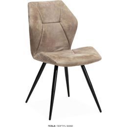 OMG Design Esszimmerstuhl &raquo;Tesla&laquo; (Set) 2 Stk.Esszimmerstuhl, pflegeleichter Bezug Polyester B/H/T: 52cm x 90cm x 62,5cm, 2 Stk., Stoff Lederoptik, 2 