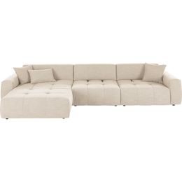 3C Candy Ecksofa &raquo;Yoshy mit Komfortfunktionen, modern und bequem, L-Form&laquo; Zwei verschiedene Sitztiefen durch verstellbare R&uuml;ckenlehne beige 100% 