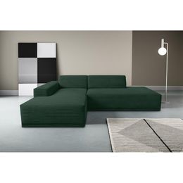 WERK2 Ecksofa &raquo;Apollo 264 x 188 cm modern und bequem&laquo; Cord, L-Form gr&uuml;n 90% Polyester, 10% Nylon B/H/T: 264cm x 70cm x 188cm, Cord, Ottomane links