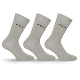 Fila Herren Socken 3 Paar, mit feinem Rippenb&uuml;ndchen grau 43-46