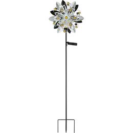 Globo LIGHTING LED Solarleuchte &raquo;SOLARLEUCHTE METALL SILBERGRAU, 1XLED&laquo; LED-Modul 1 Stk. Warmwei&szlig; Solar Garten Terrasse Au&szlig;enbeleuchtung Dekoleuchten 