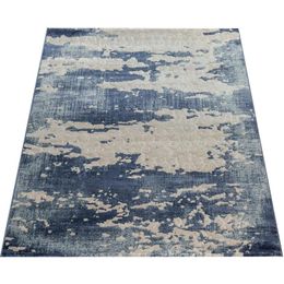 Paco Home Teppich &raquo;Victory 601&laquo; rechteckig 15 mm H&ouml;he Kurzflor, Vintage Design, Wohnzimmer blau Polypropylen (PP) B : 120cm 1 Stk., 15mm, L: 170cm