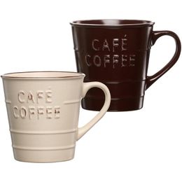 Ritzenhoff & Breker Becher &raquo;Usato&laquo; 2er Set, je 360 ml braun Steingut &Oslash; 9,5cm x 10cm, 360ml, 2 Stk.